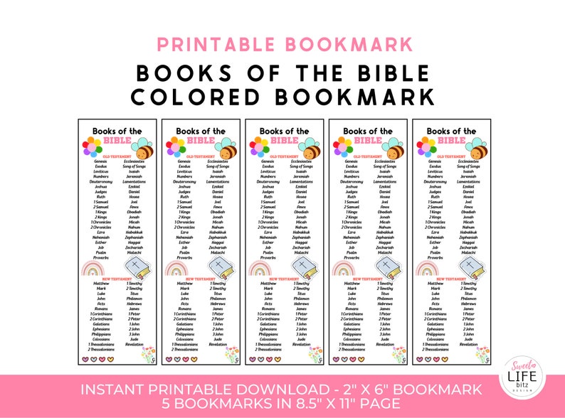 Books of the Bible Bookmarks, Sunday School, Christian Bible, Christian ...