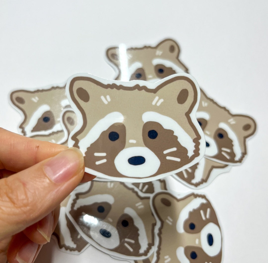 Cute Raccoon Sticker - Etsy