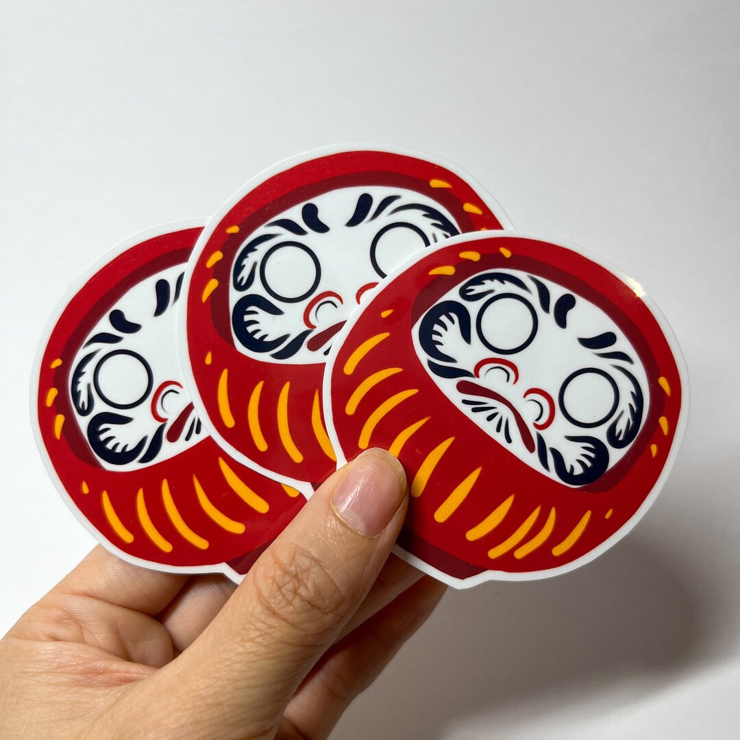 Japanese Daruma 'make a Wish' Doll Vinyl Sticker - Etsy