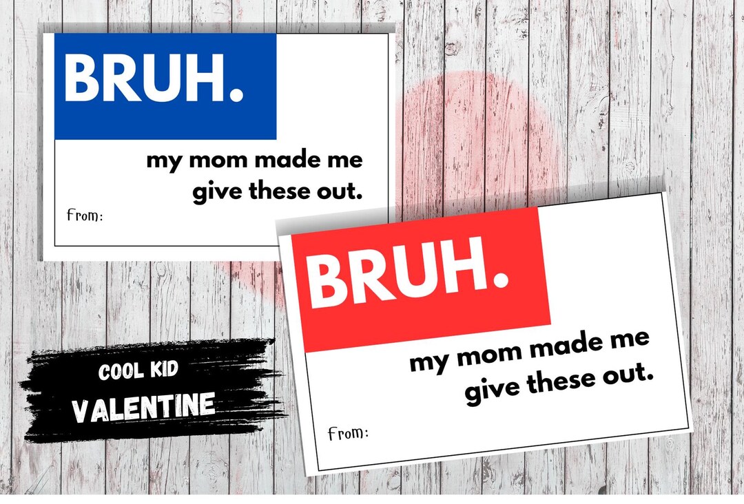 Funny 'bruh' Valentine's Day Card for Kids (digital Download) - Etsy