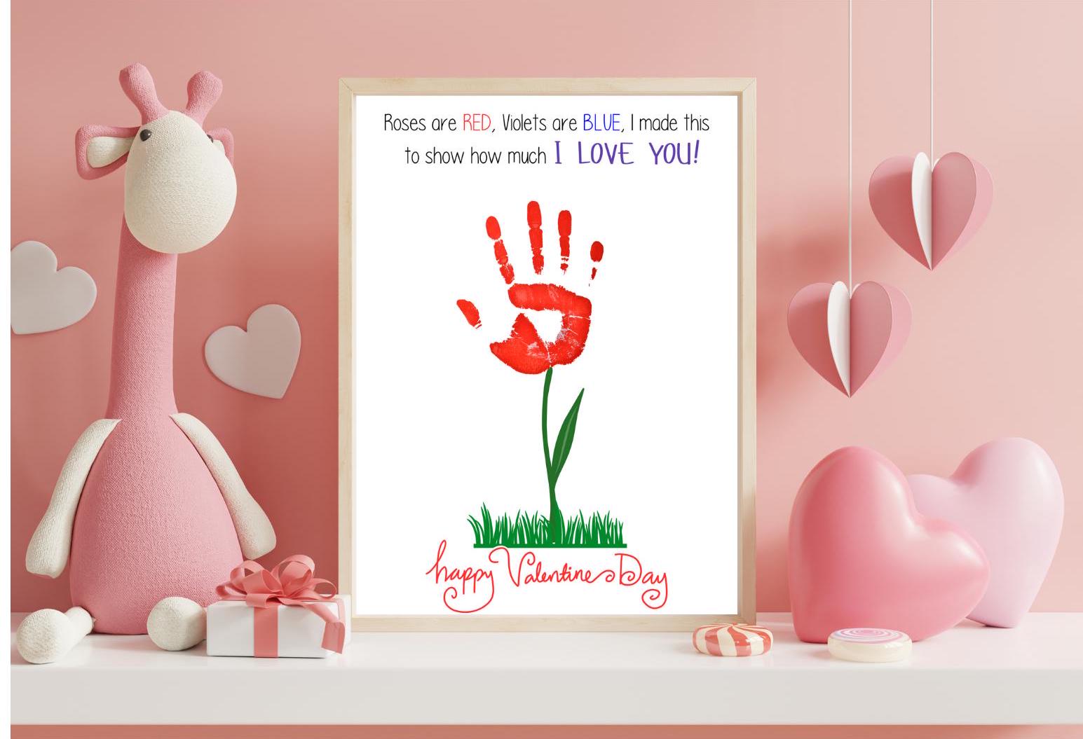 Valentine’s Day Flower Template With Poem| Add Child’s Handprint for a ...
