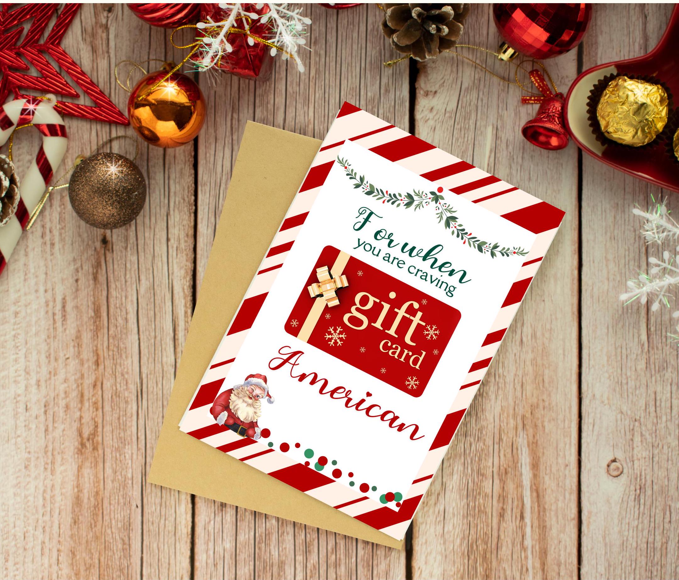 Christmas Restaurant Gift Card Templates: 4 Cuisine Designs (digital ...