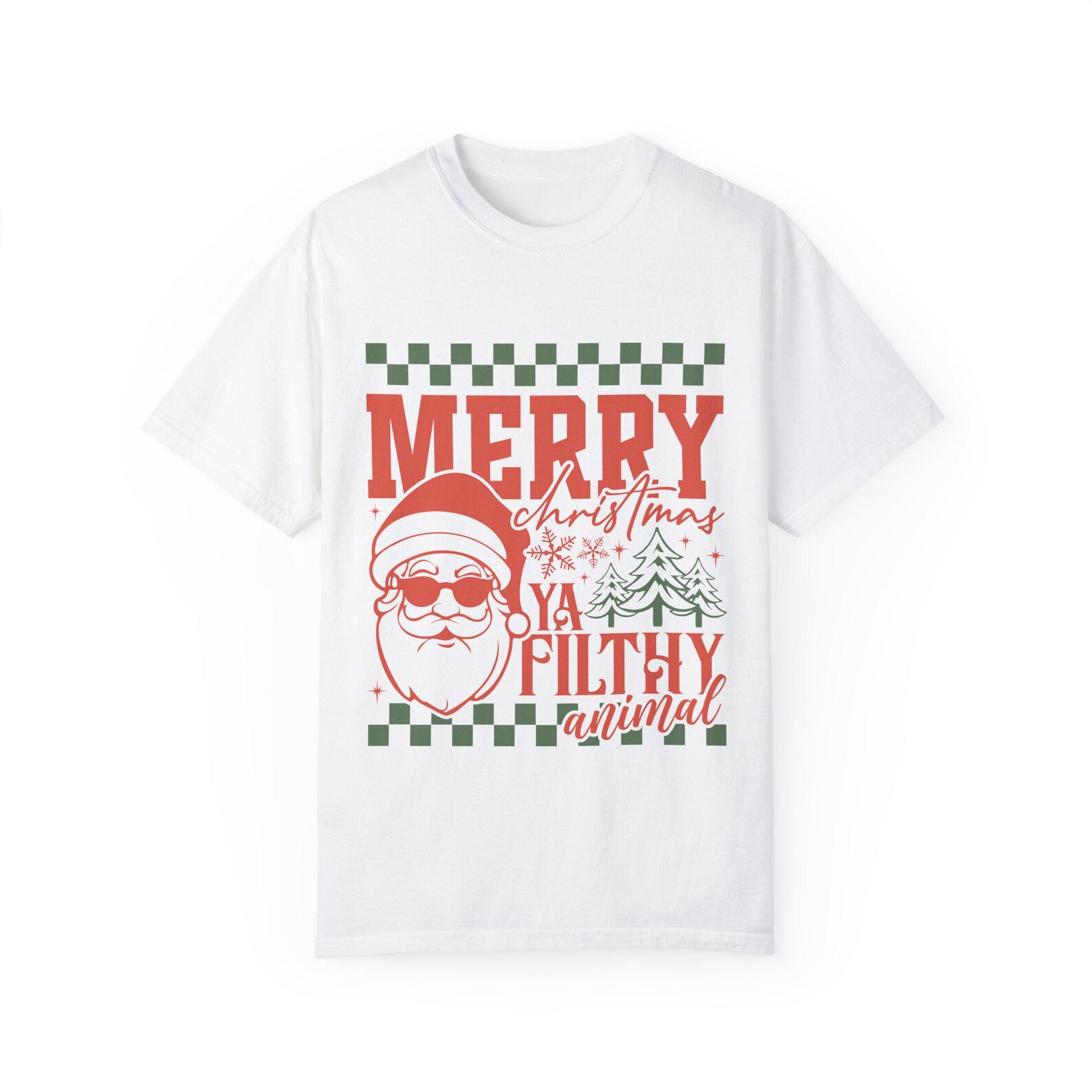 Merry Christmas Ya Filthy Animal Santa T-shirt, Unisex Holiday Tee - Etsy