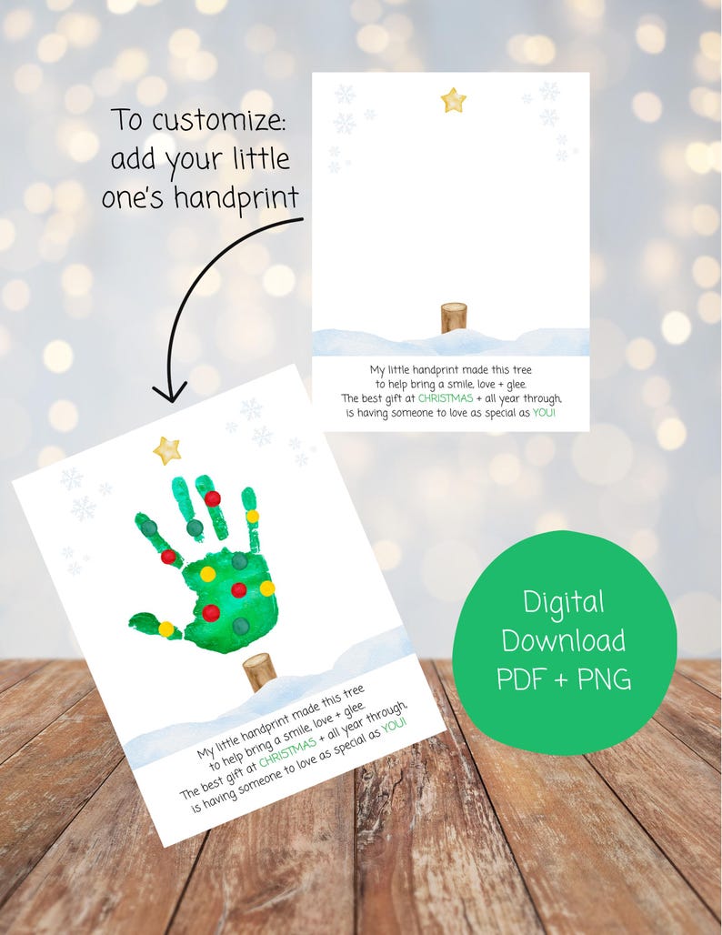 Christmas Tree Handprint Art: Holiday Keepsake Gift (printable) - Etsy