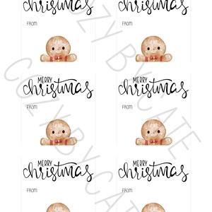 Gingerbread Man Holiday/christmas Gift Tag - Etsy