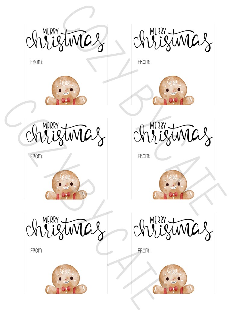 Gingerbread Man Holiday/christmas Gift Tag - Etsy