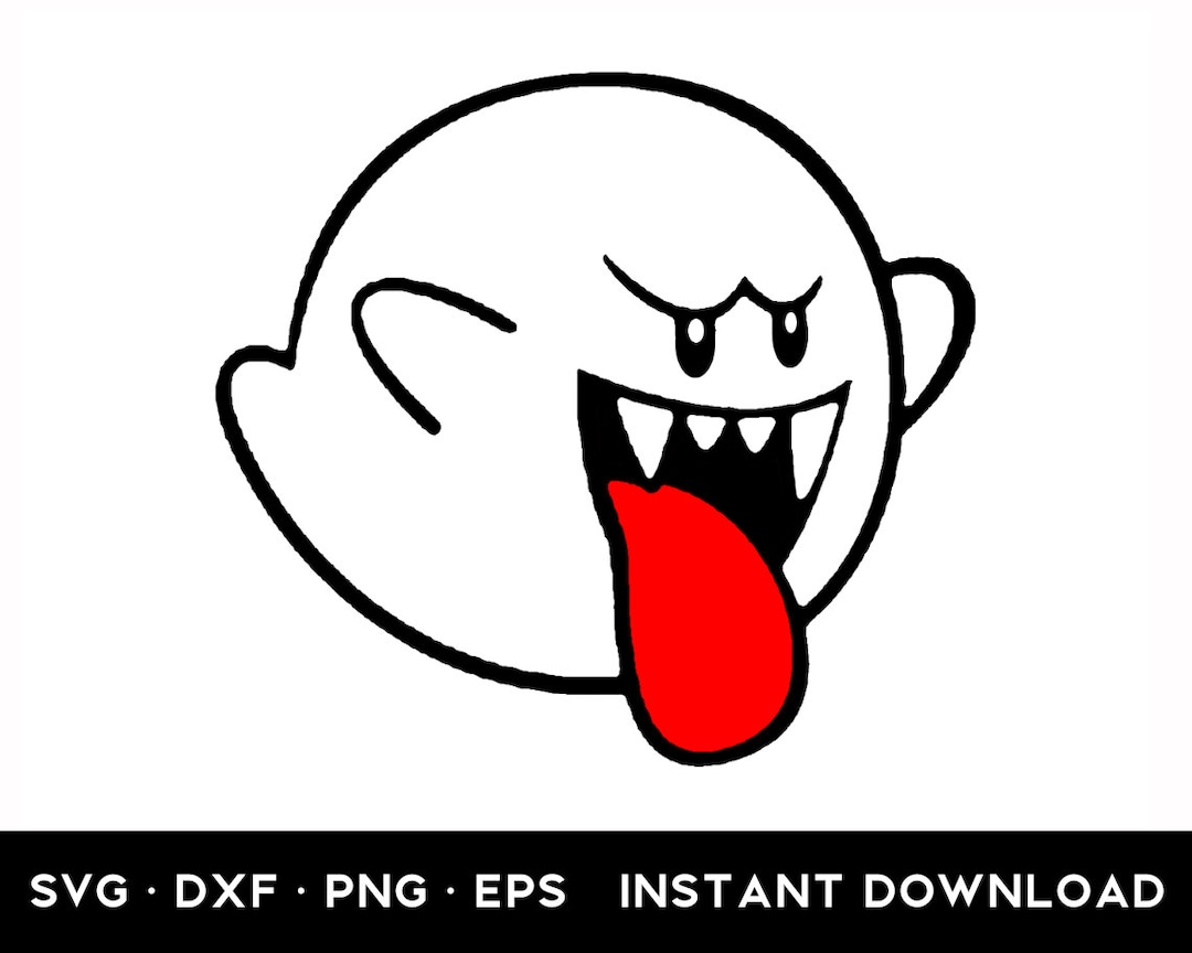 Boo Ghost SVG PNG , Video Game King Boo Super Mario, Download Digital ...
