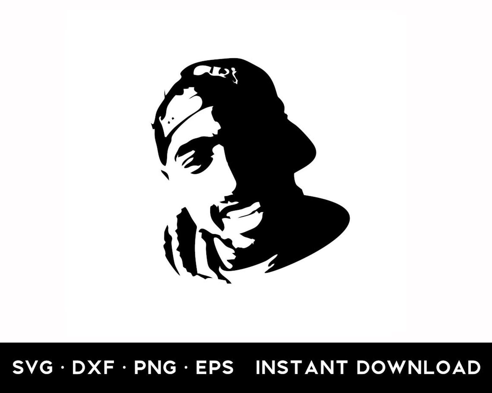 Tupac Svg Png Eps Dxf Cut Files, 2pac Vector Clipart for Cricut ...
