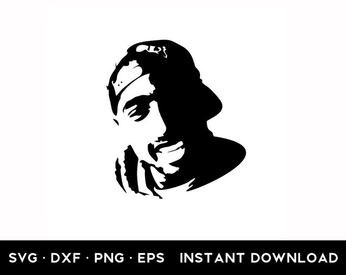 Tupac Svg Png Eps Dxf Cut Files, 2pac Vector Clipart for Cricut ...