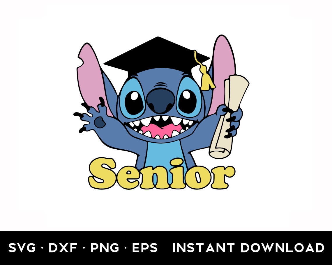 Stitch Senior Graduation Svg, Png, Eps, Dxf, Lilo & Stitch High School ...