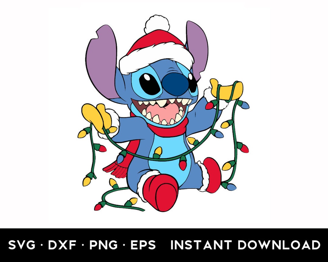 Santa Stitch Christmas SVG, Stitch Clipart Christmas Vector, Svg Png ...