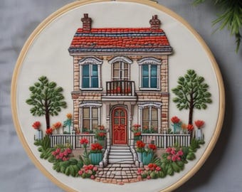 Wisteria House Embroidery Pattern | Downloadable File | Hand ...