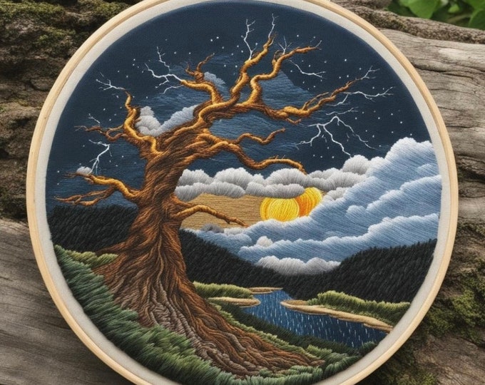 Thunder Hill Three Embroidery Pattern | Downloadable File | Hand ...