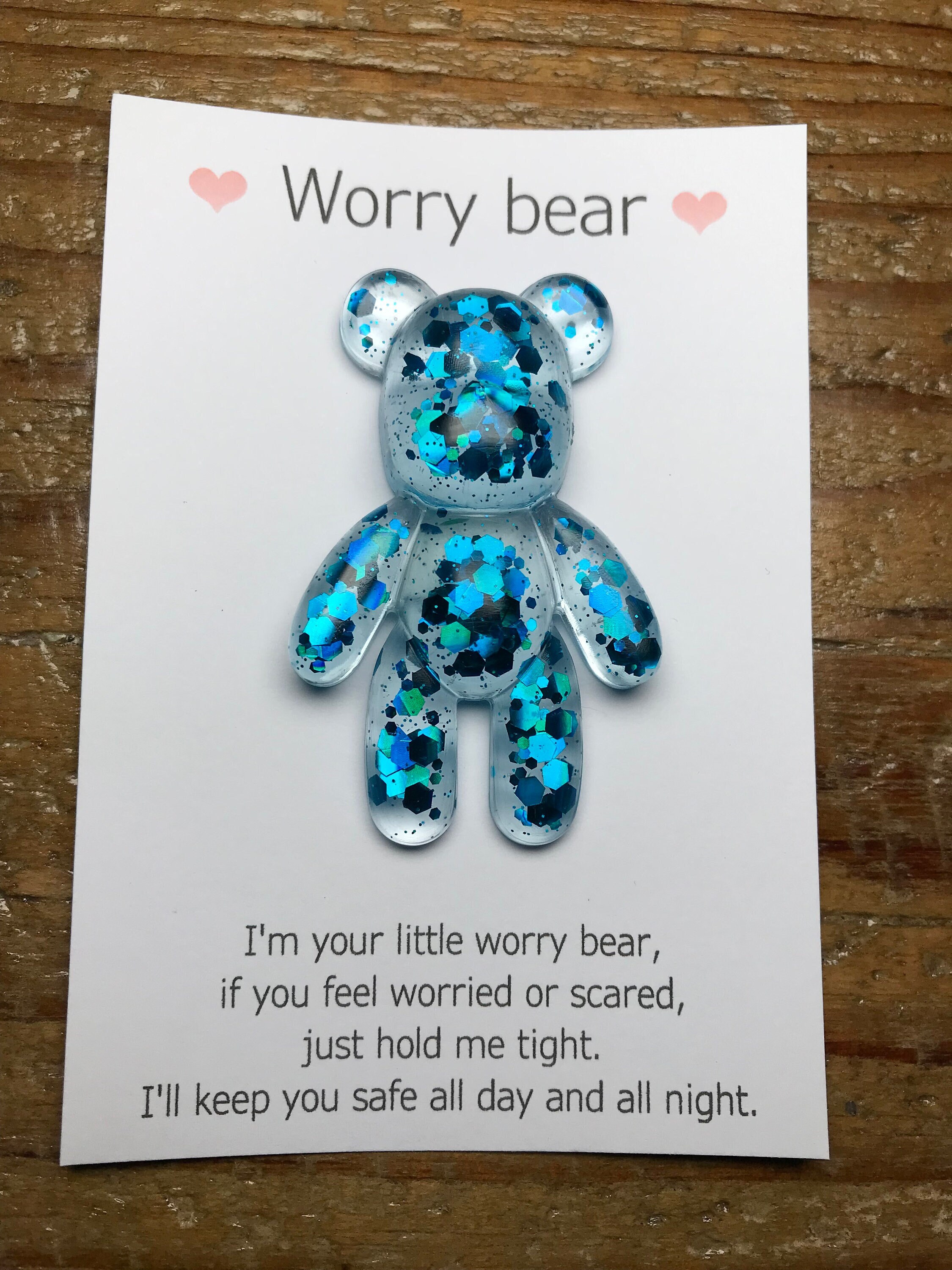Resin Worry Bear, Pocket Bear, Anxiety, Gift for Kids, Mental Health ...