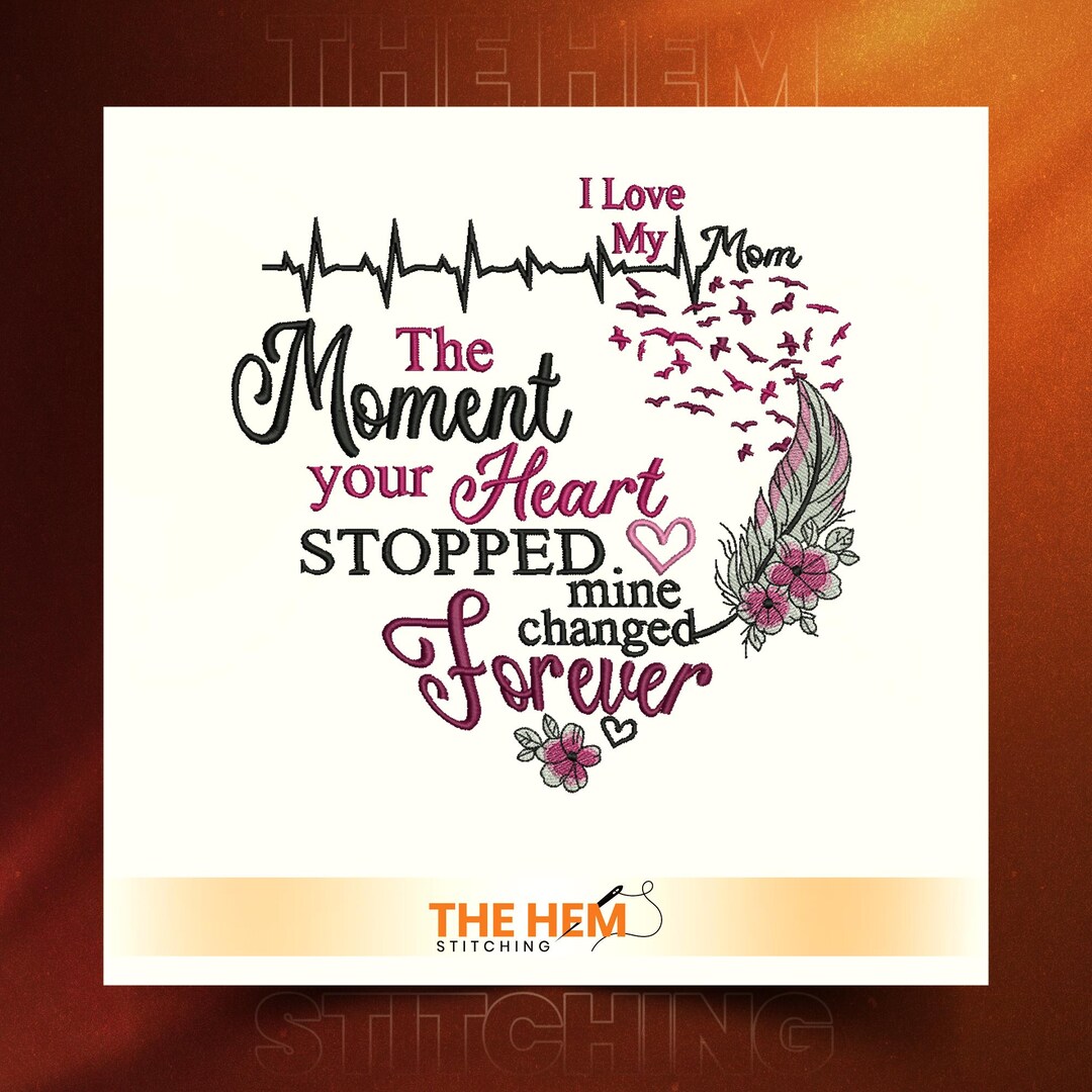 The Moment Heart Stopped Logo Embroidery Design - Etsy