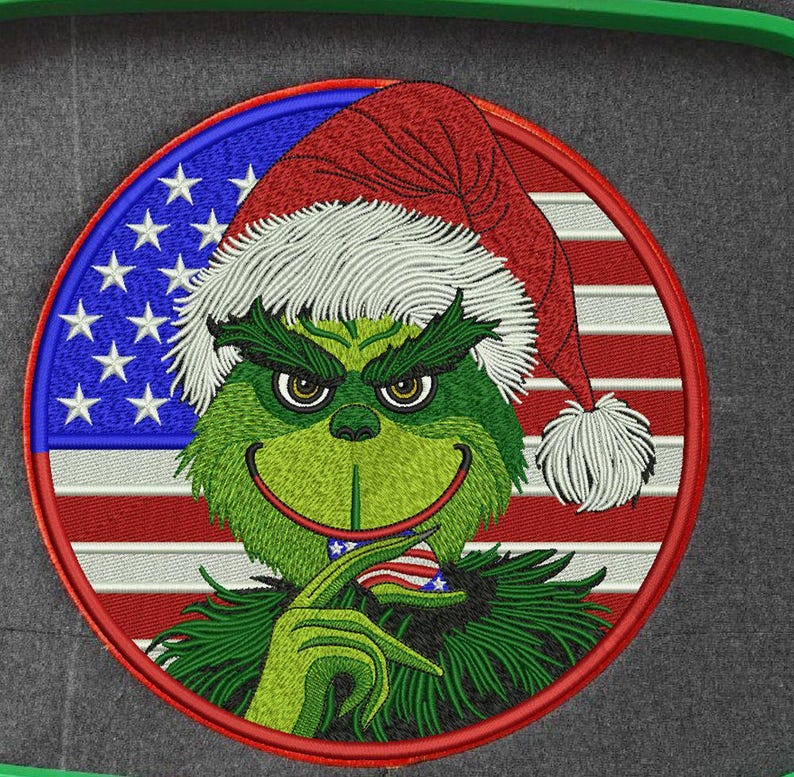 American Grinch Embroidery Design - Etsy