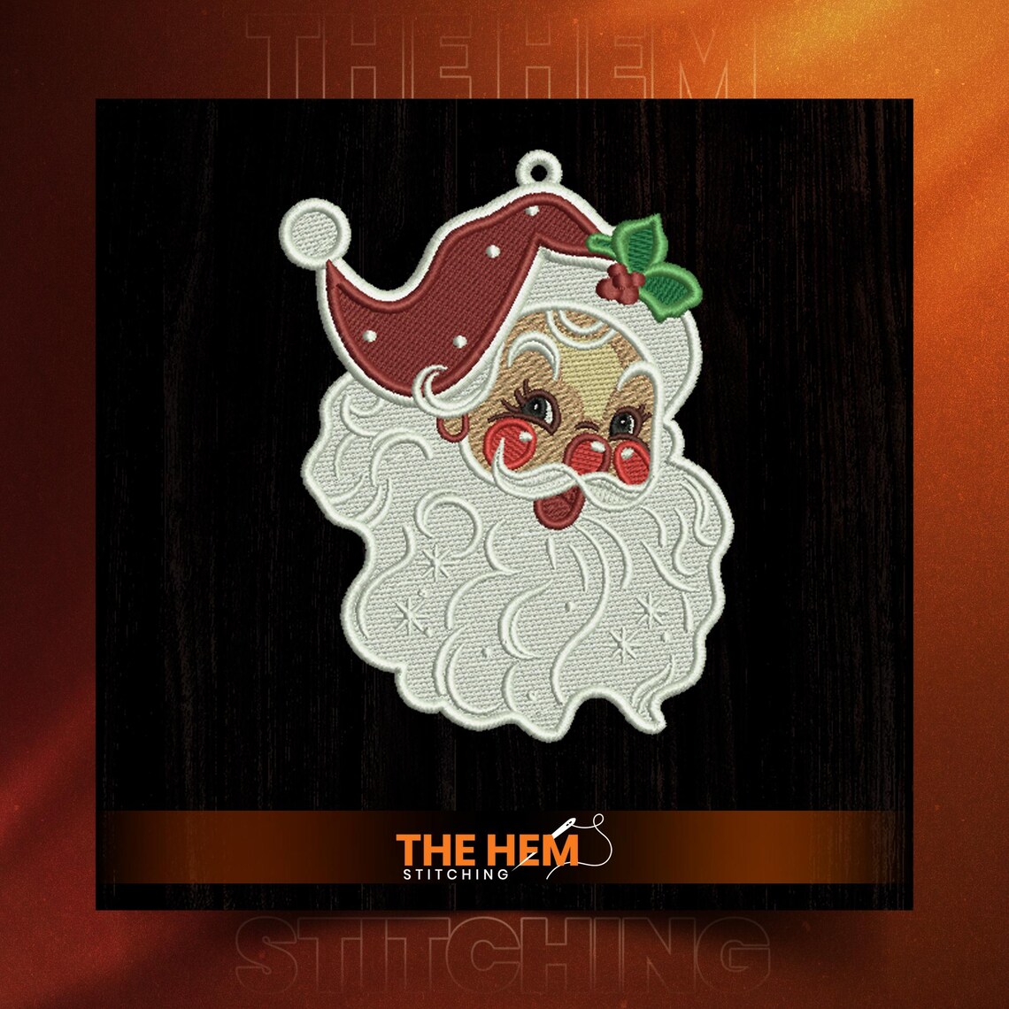 Santa Face Ornament Embroidery Design - Etsy