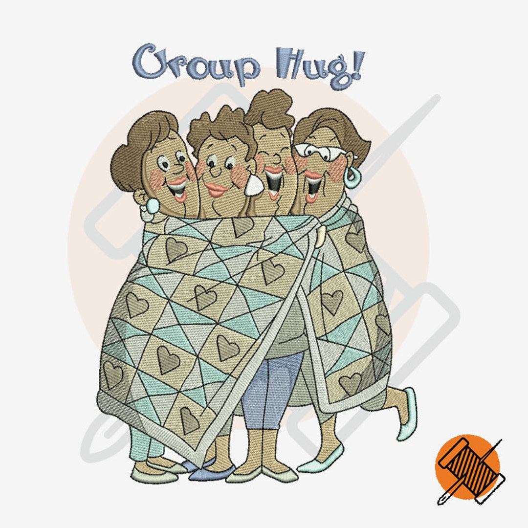 Group Hug Embroidery Design - Etsy