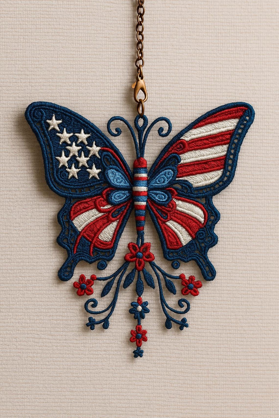 Patriotic FSL Butterfly Embroidery Design - Etsy UK