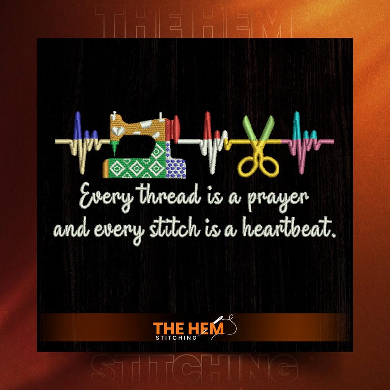 Heartbeat Sewing Machine Embroidery Design - Etsy