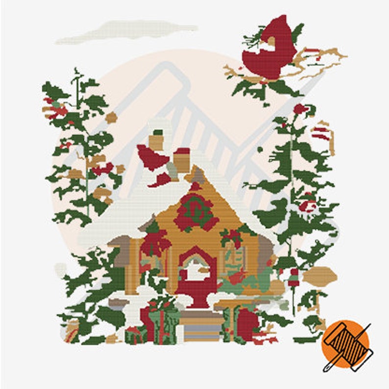 Christmas House Cross Stitch - Etsy
