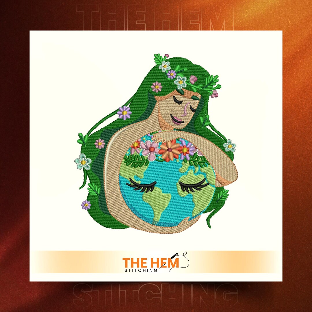 Earth Day Digital Embroidery Design - Etsy