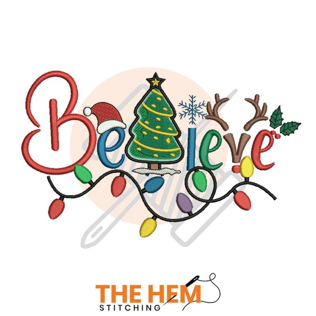 Believe Logo Embroidery Design - Etsy