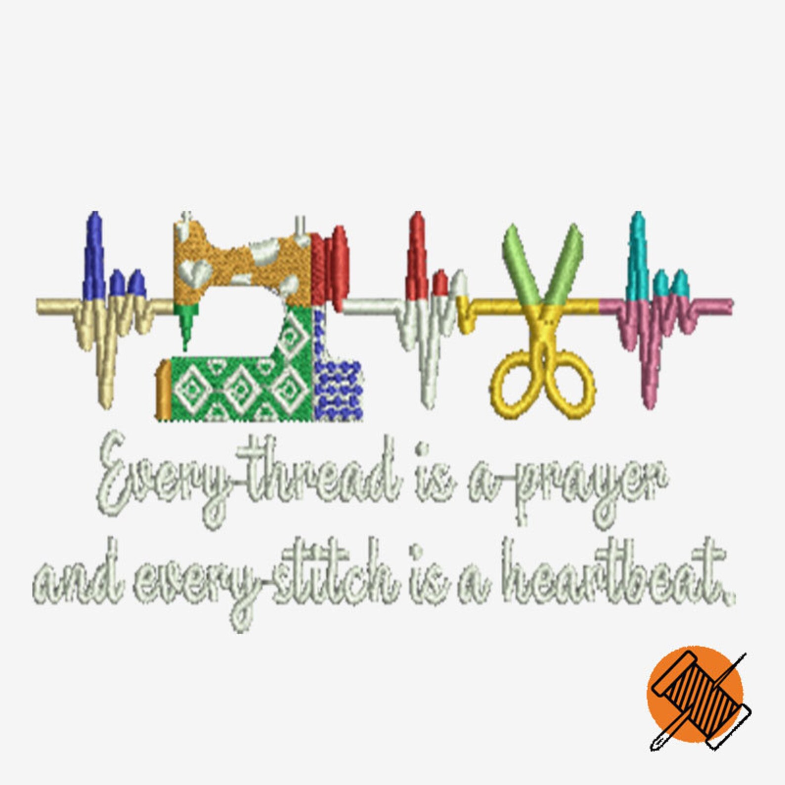 Heartbeat Sewing Machine Embroidery Design - Etsy