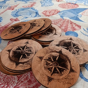 Compass Rose Coasters - Etsy