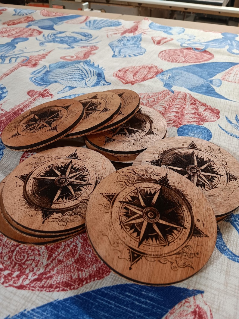 Compass Rose Coasters - Etsy