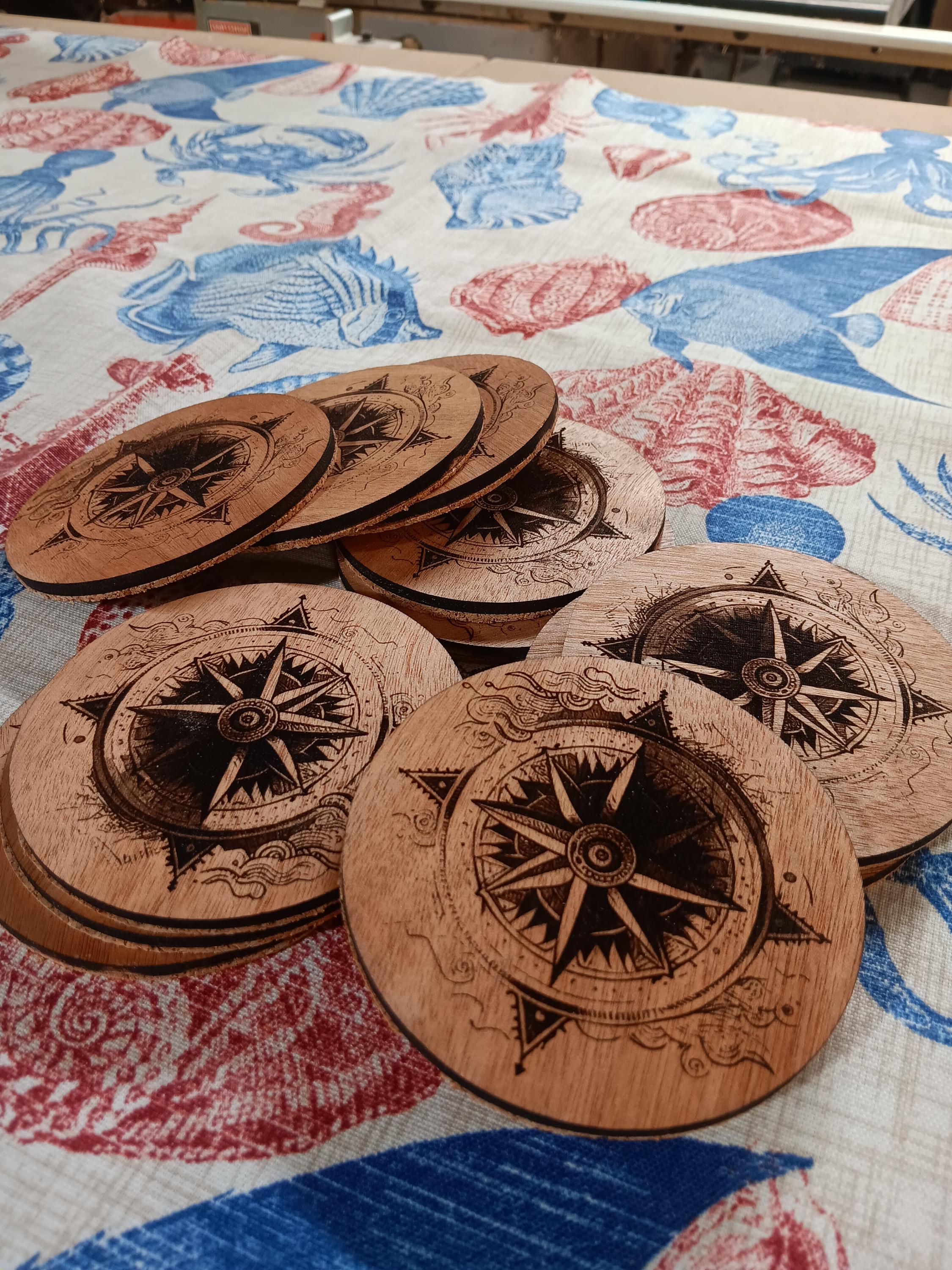 Compass Rose Coasters - Etsy