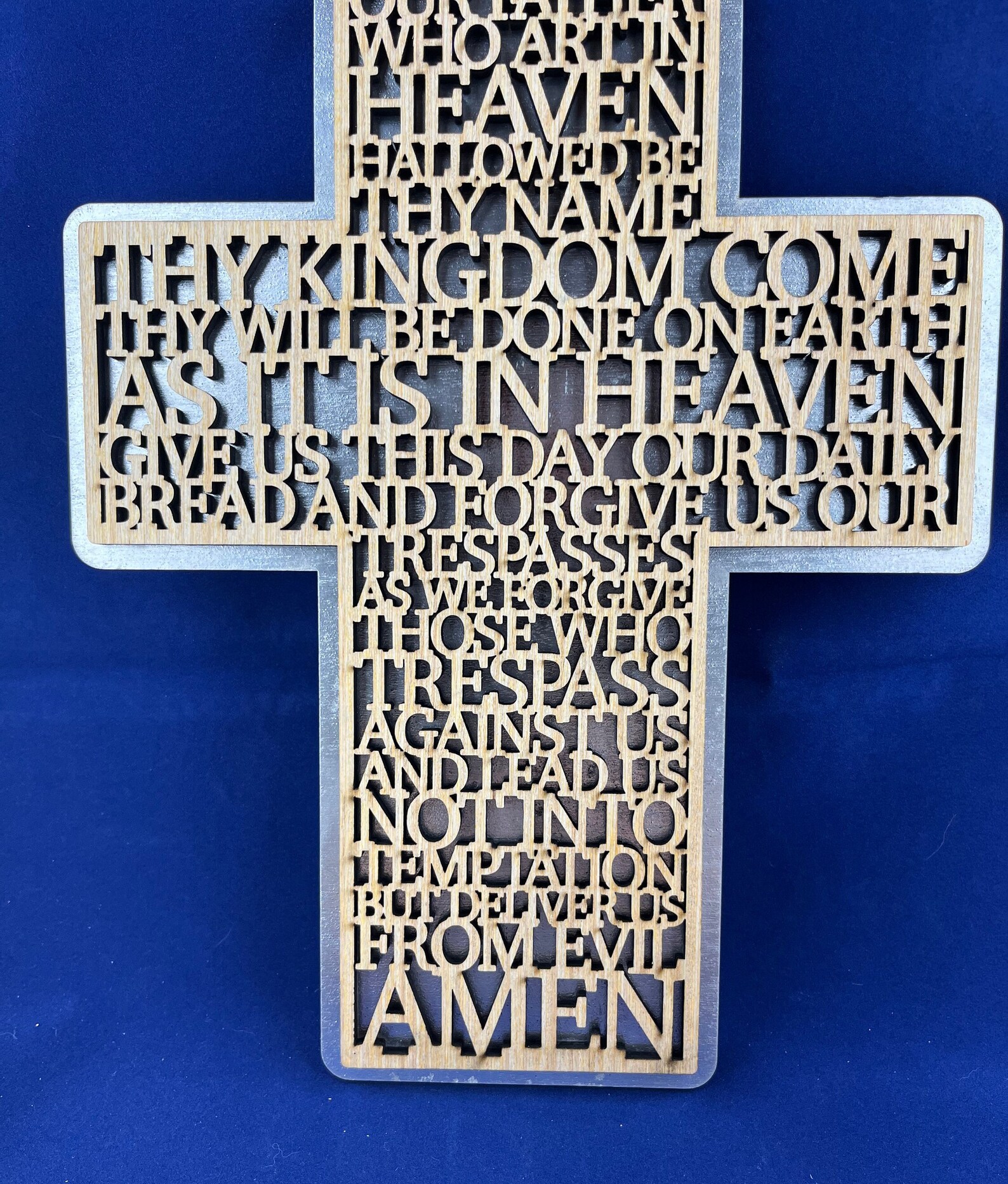 Lord Prayer Laser Cut Into the Sign of Cross - Etsy