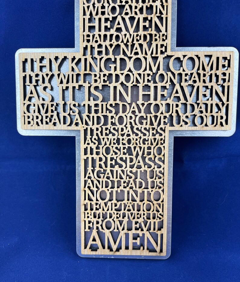 Lord Prayer Laser Cut Into the Sign of Cross - Etsy