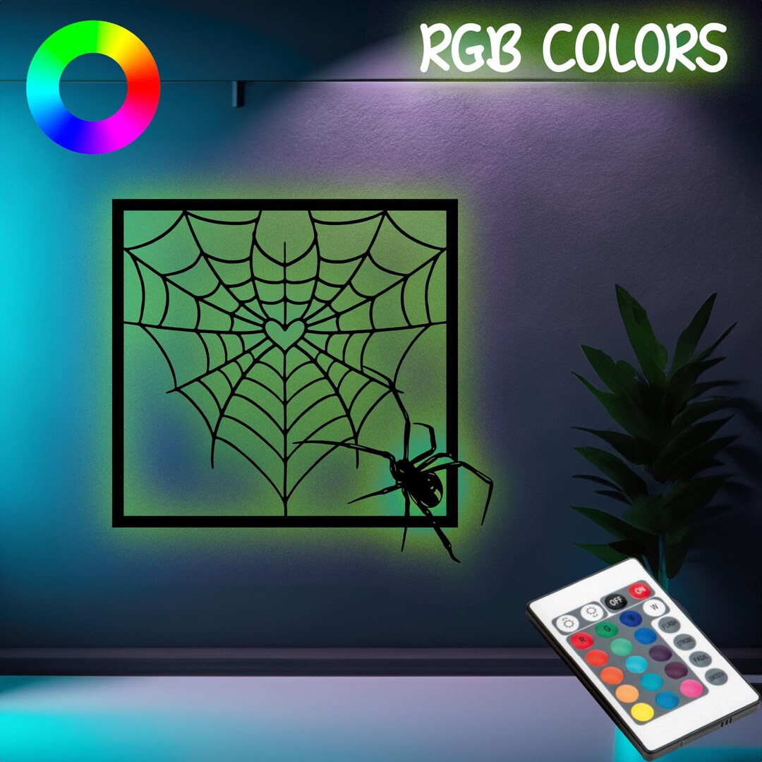 Spider Web Art RGB LED Light Wall Decor, Home Design, Led, Rgb, Game ...