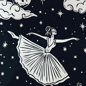 Linocut Star Dancer - Etsy