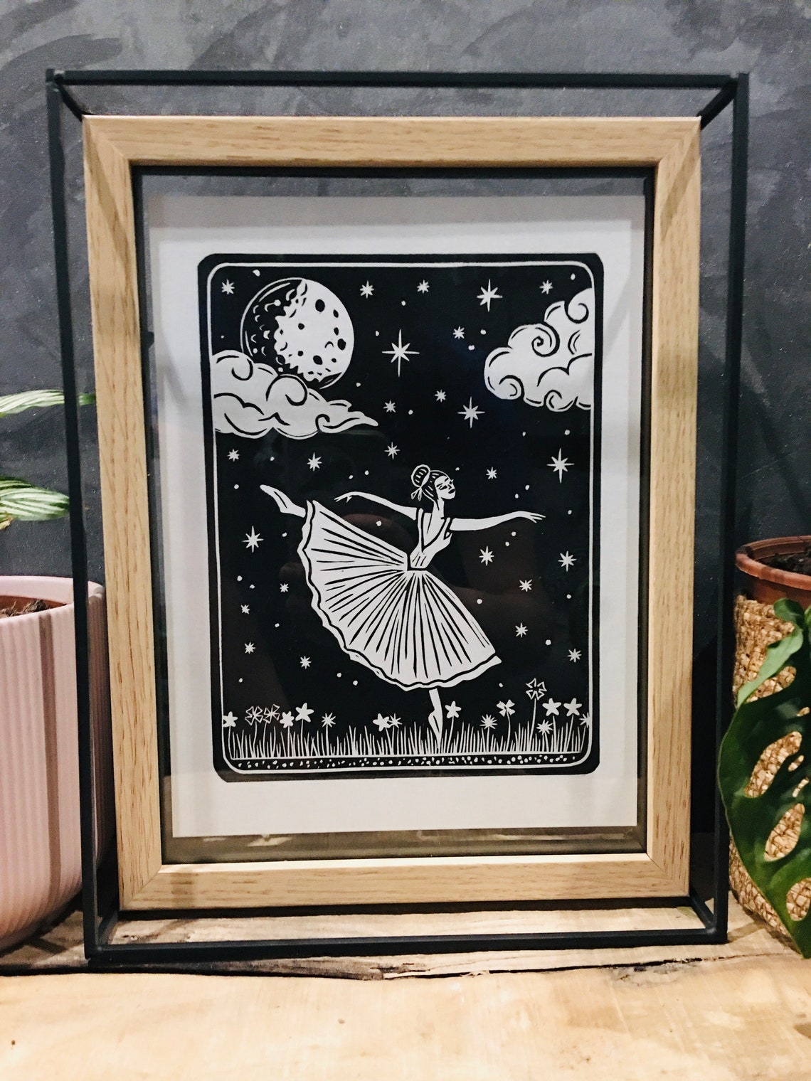 Linocut Star Dancer - Etsy