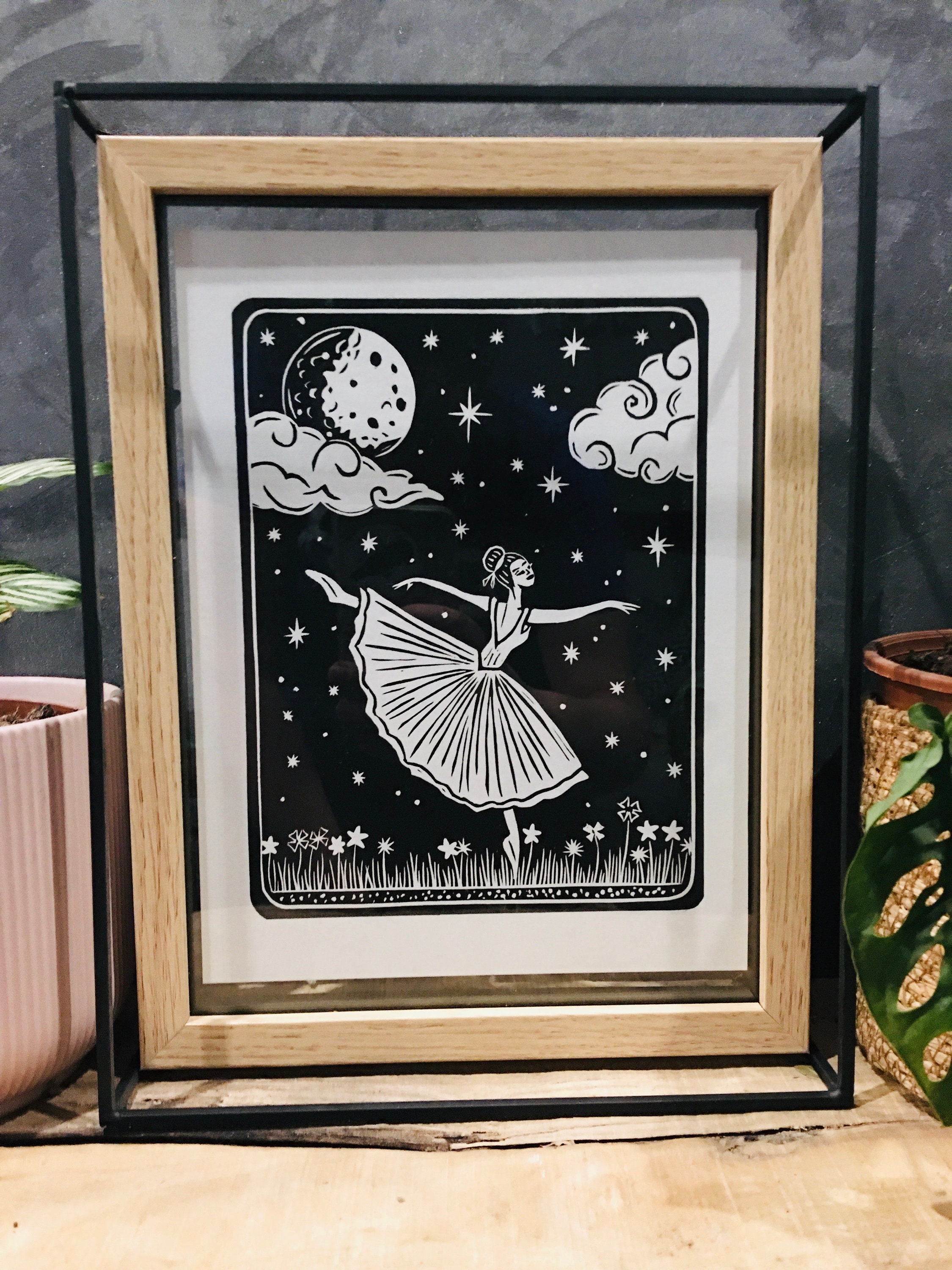 Linocut Star Dancer - Etsy
