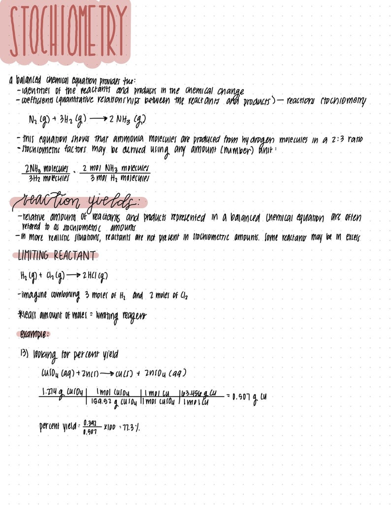 Chapter 4 Chemistry Notes - Etsy