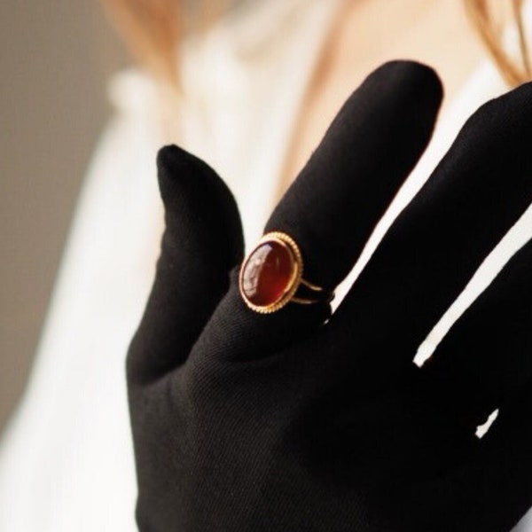 Red Stone Ring - Etsy