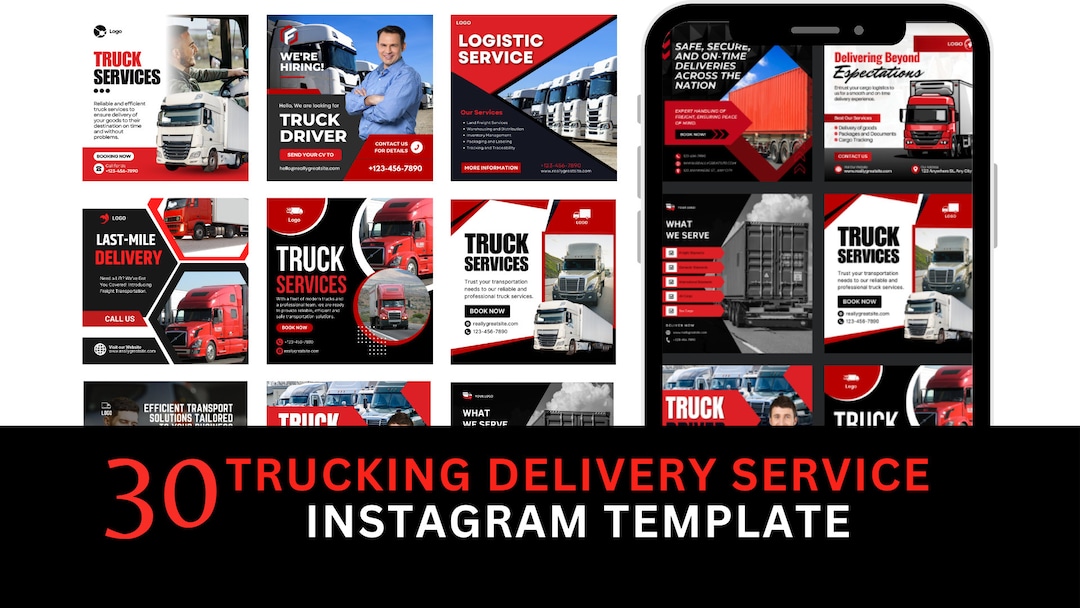 Trucking Service Template, Truck Delivery Template, Truck Service ...