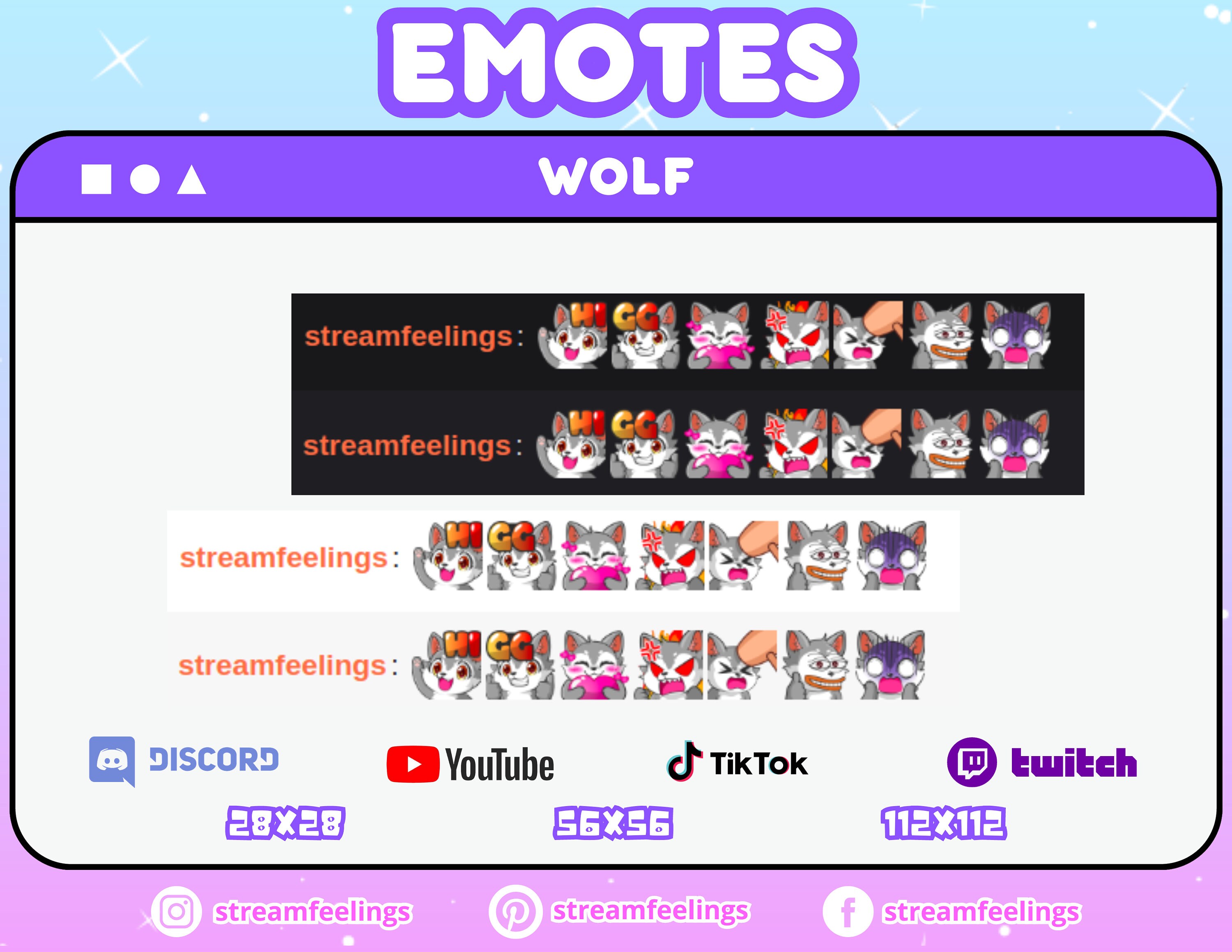 Grey Wolf Emote for Streamer Twitch Emote Discord Emote Pack - Etsy
