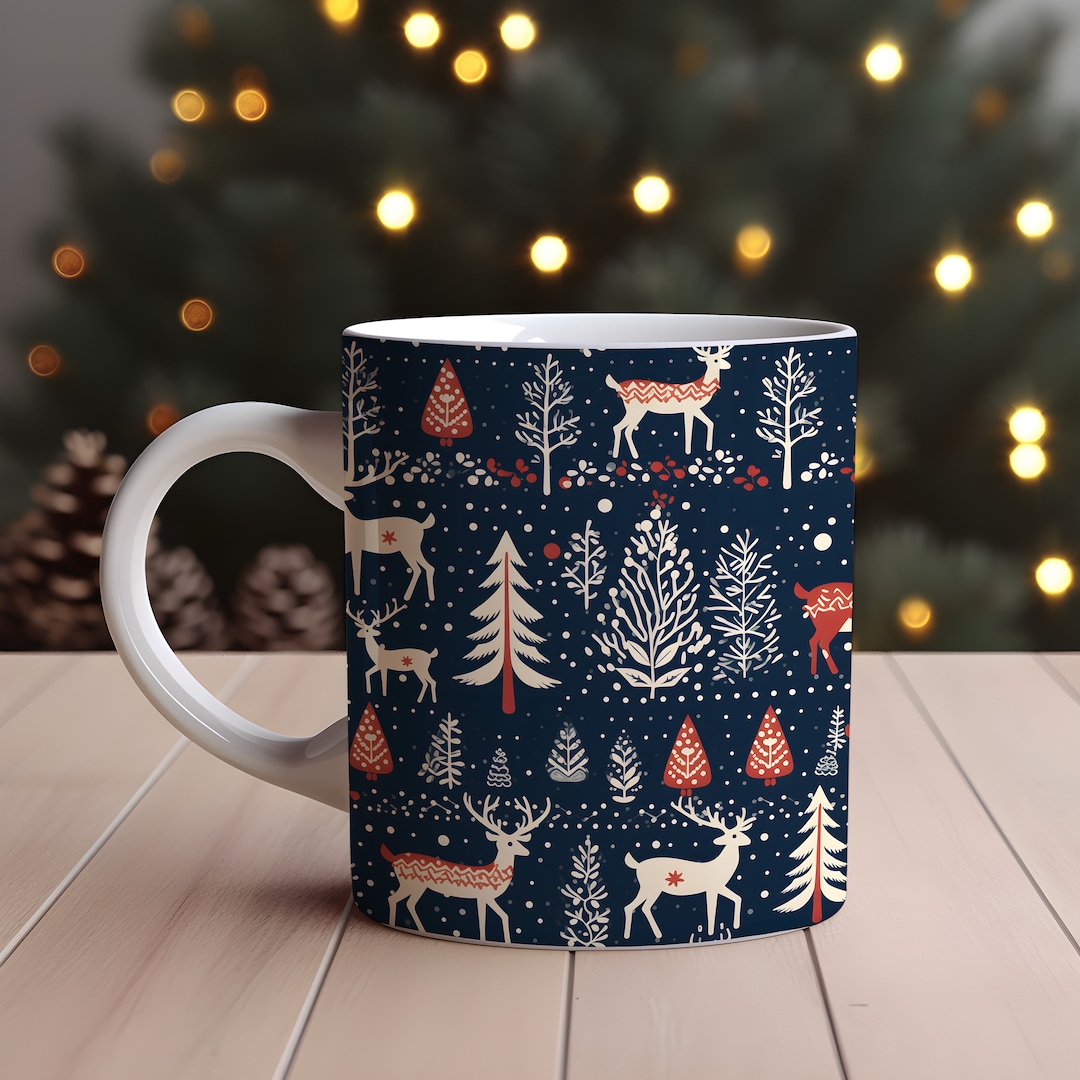 Nordic Sweater Christmas Coffee Mug, Nordic Christmas Mug, Scandinavian ...