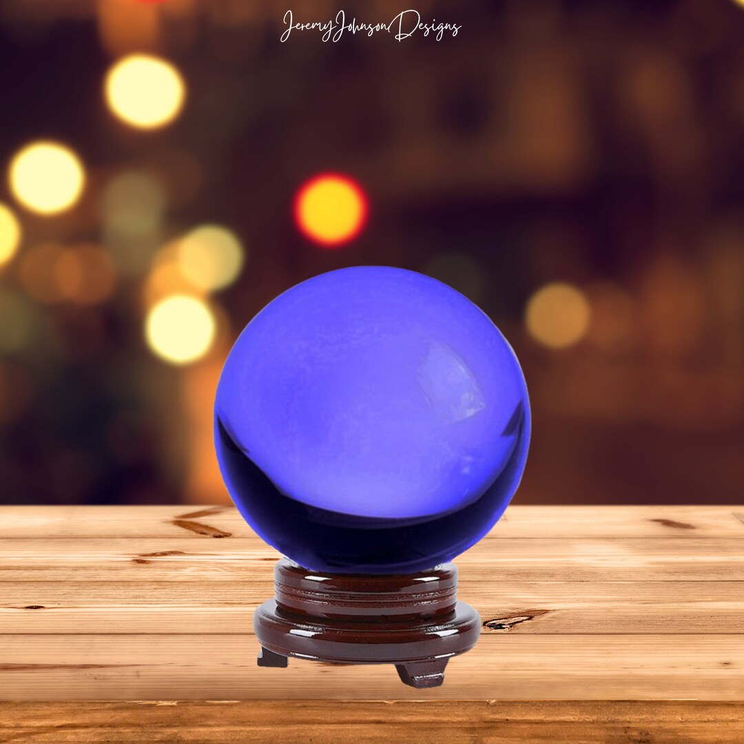 Crystal 8 Inch 200mm Purple Crystal Ball Including Wooden Stand and ...