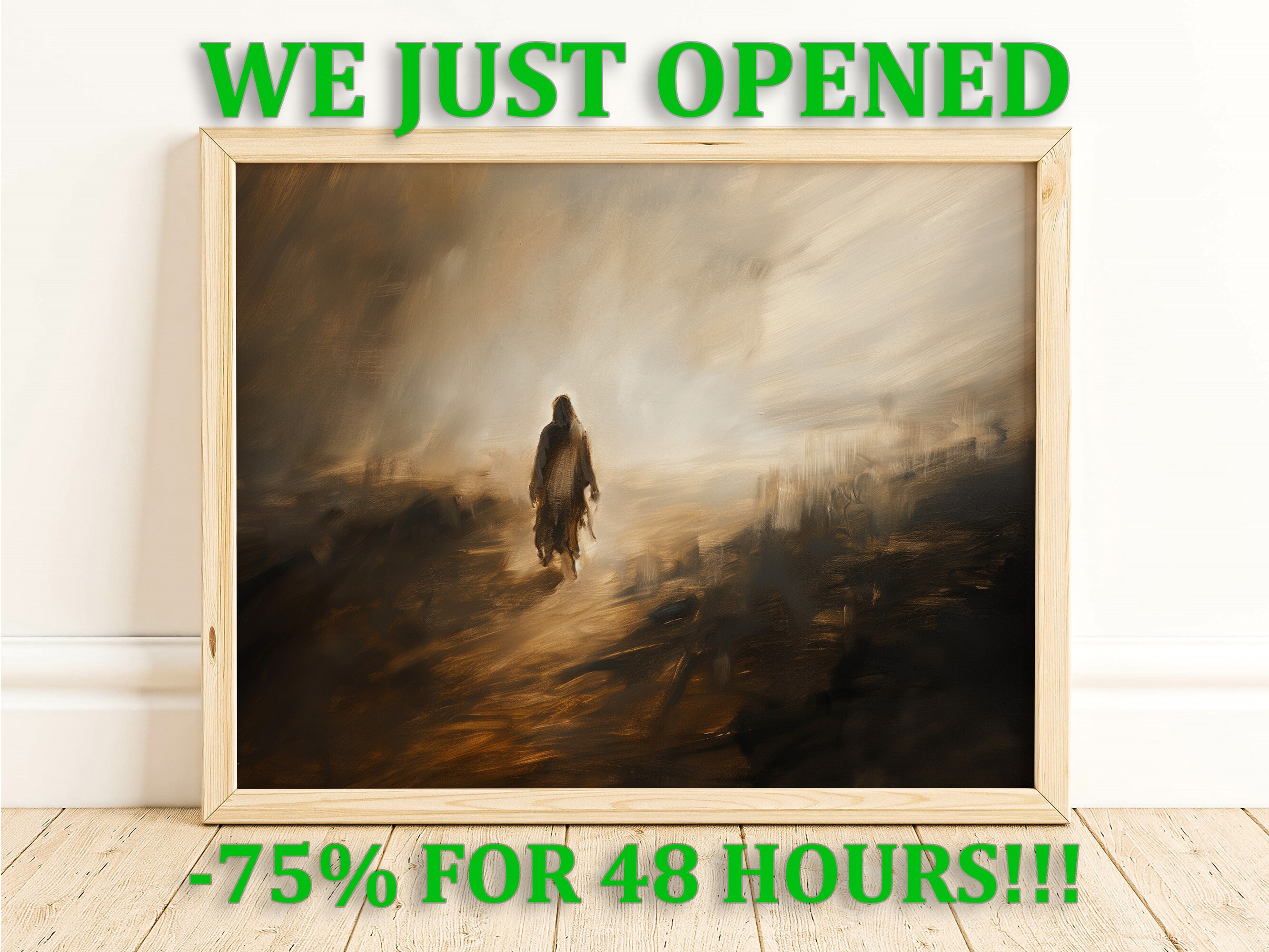 Jesus Walking, Ethereal Landscape, Jesus Leaves the 99, Lost Sheep ...