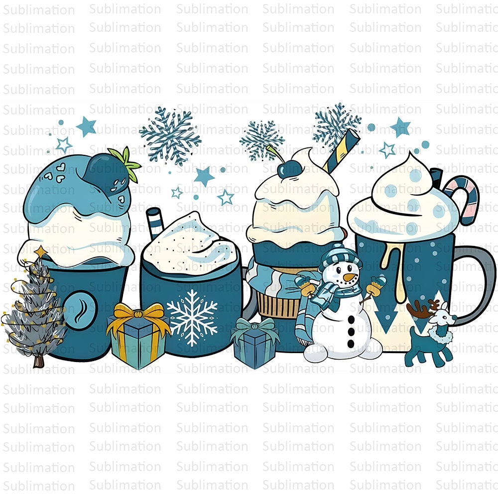 Snow Coffee Png Merry Christmas Png Winter Png Santa Fe - Etsy
