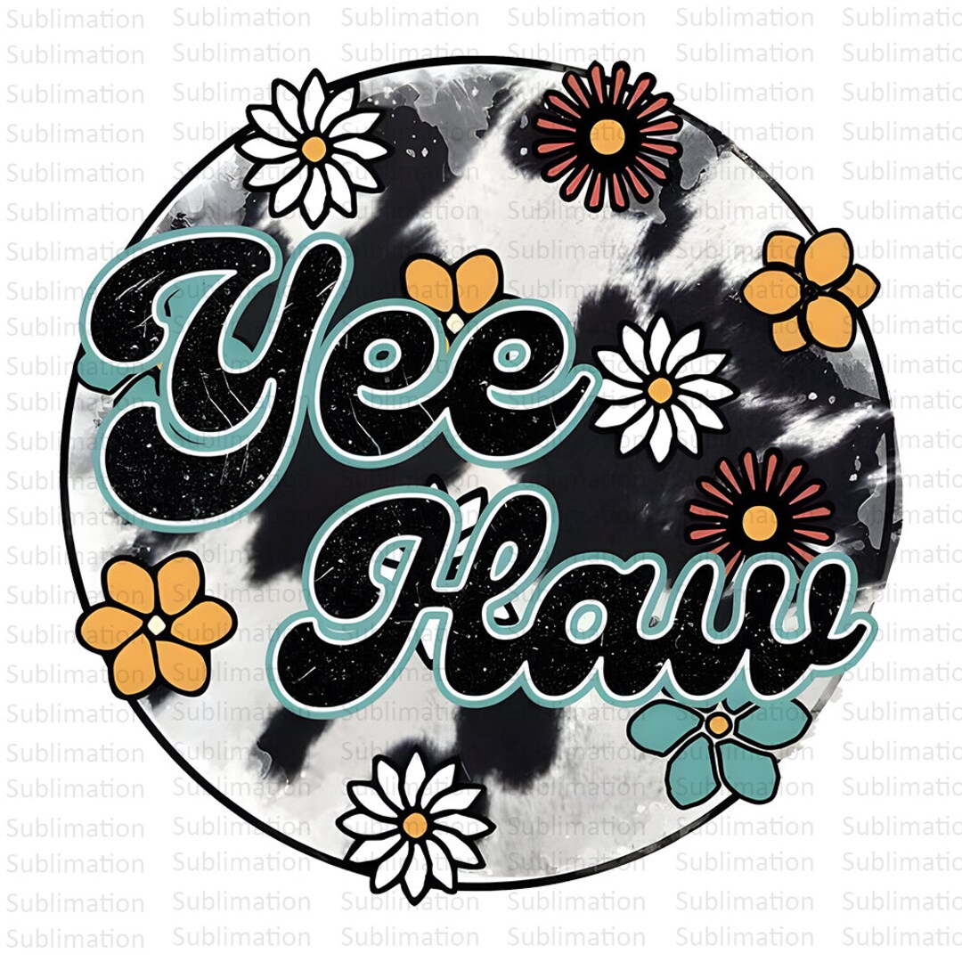 Yee Haw Png Car Coaster Png, Cow Hide Png, Sublimation Design ...