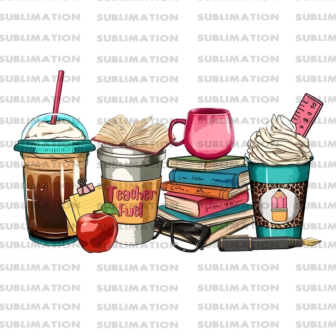 Teacher Coffee Png, Sublimation Png, Sublimation Designs, School Png ...