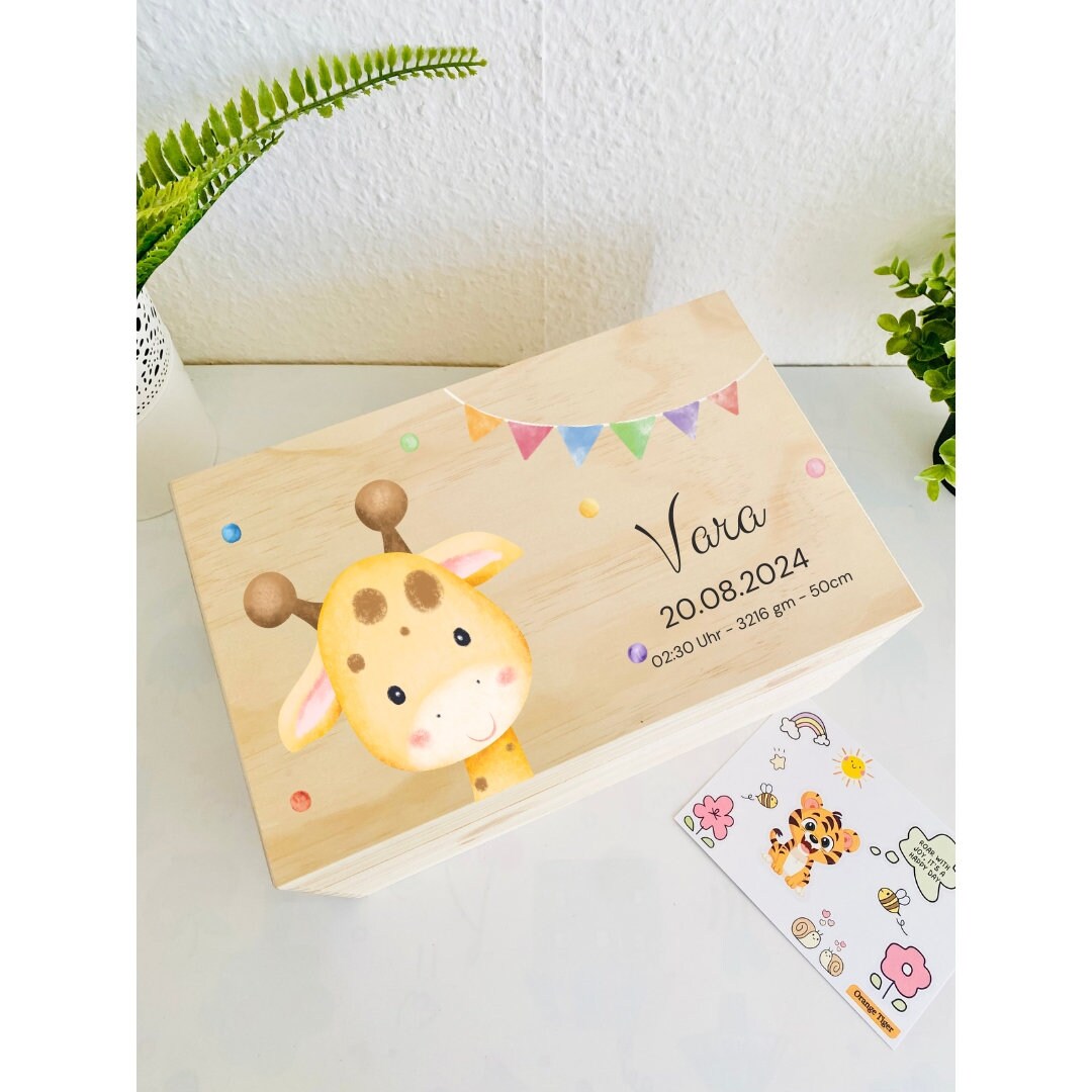 Baby Memory Box, Personalized Giraffe Memory Box, Baby Gift Birth ...