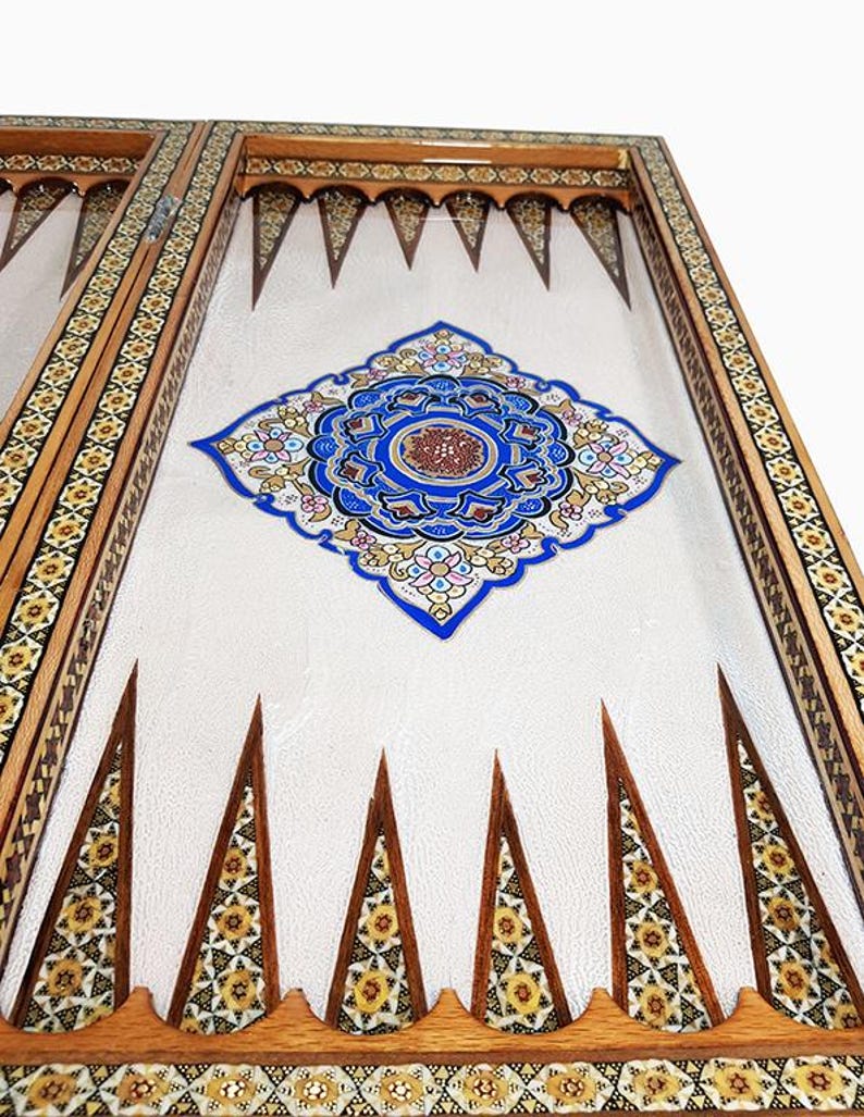 Wooden Handmade Khatam Backgammon With Case, Perfect Khatam Marquetry ...