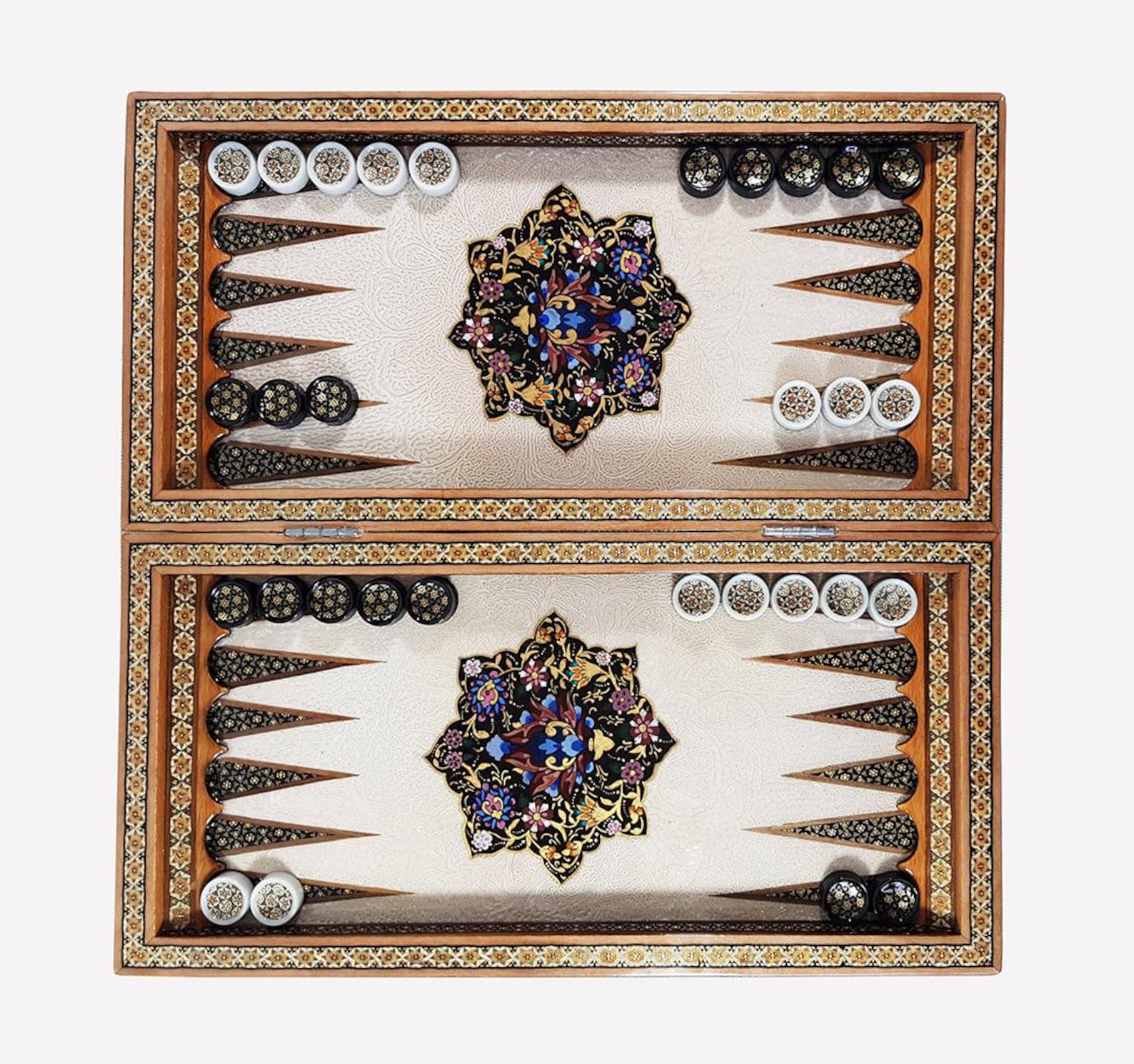 Wooden Handmade Khatam Backgammon With Case, Perfect Khatam Marquetry ...